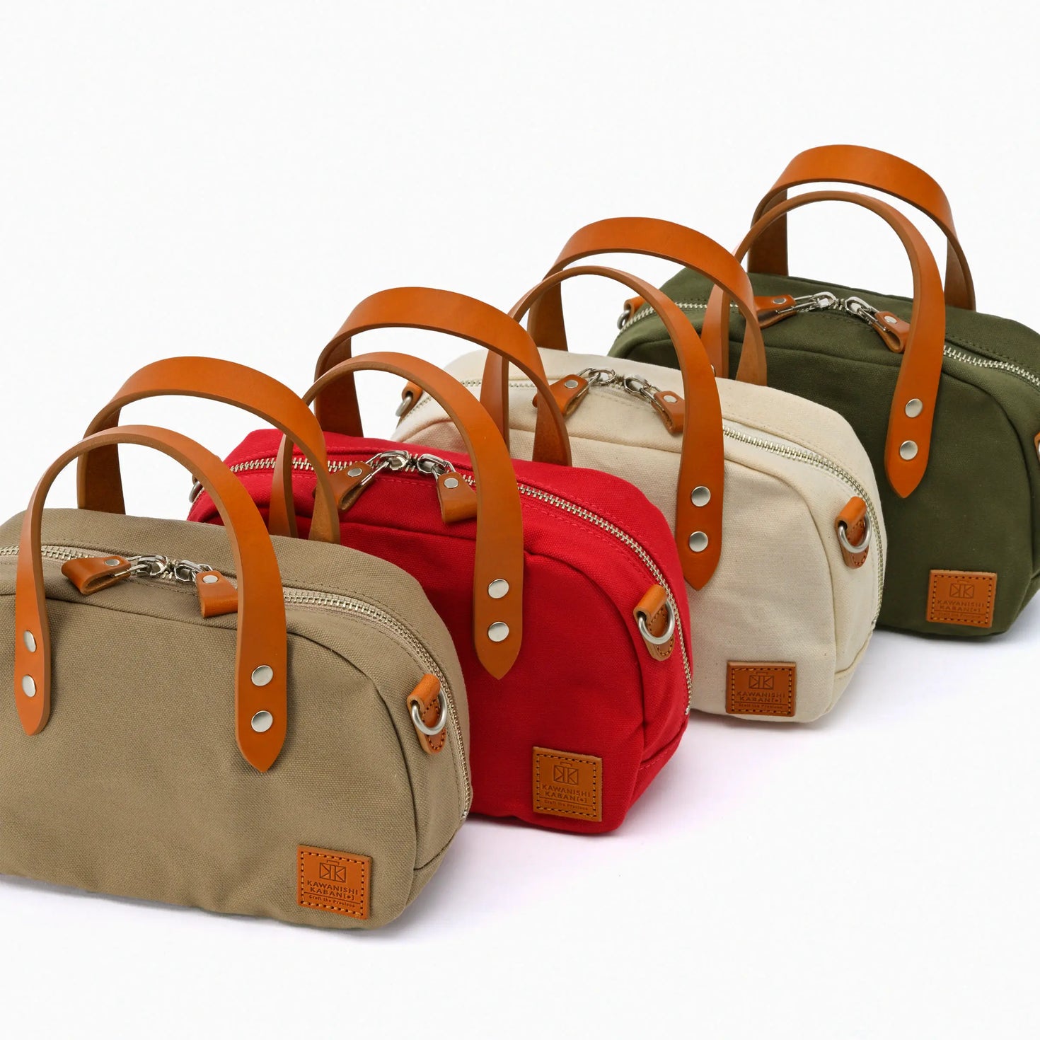 帆布のミニボストン×レザーハンドル｜ファスナー付きで安心【comame [コマメ]｜大人帆布】 – カワニシカバン - 愛されるものづくり