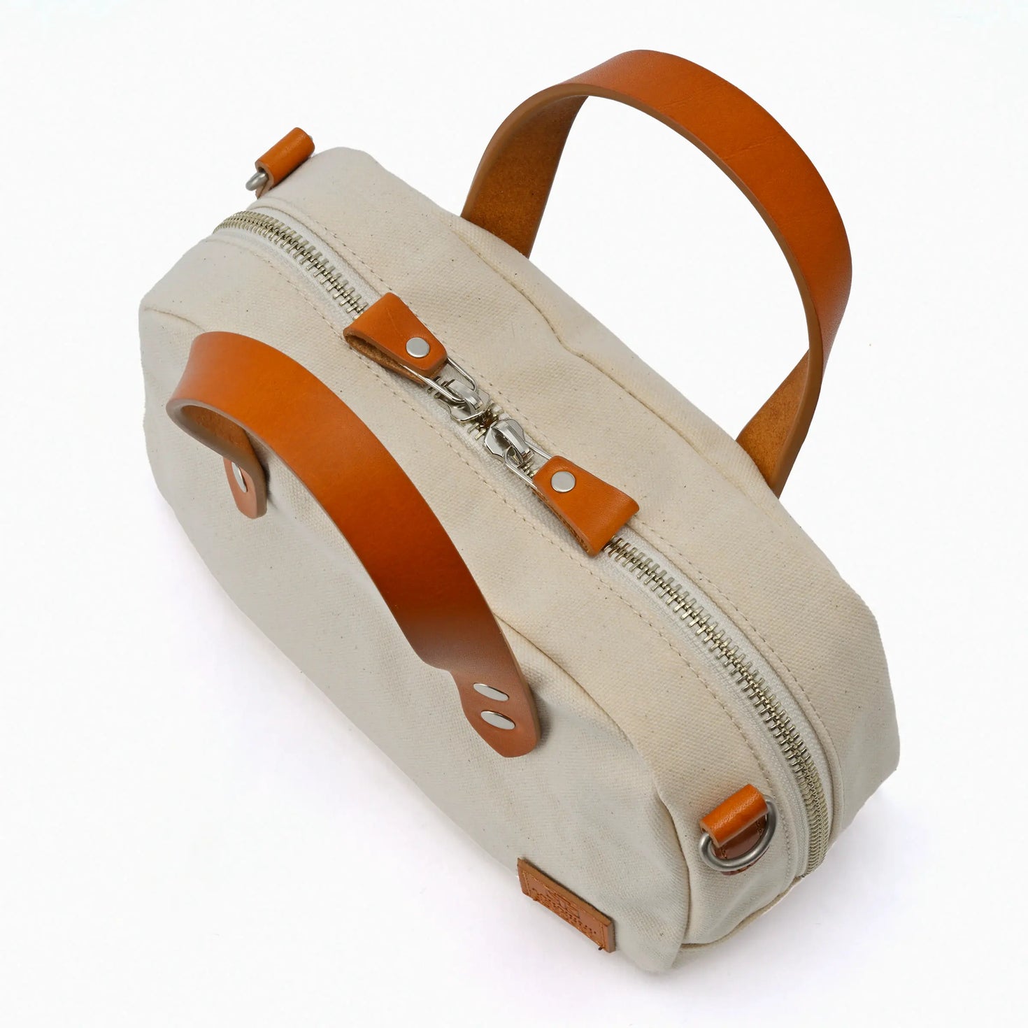 帆布のミニボストン×レザーハンドル｜ファスナー付きで安心【comame [コマメ]｜大人帆布】 – カワニシカバン - 愛されるものづくり